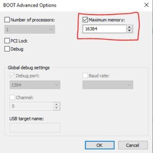 Boot Advanced Options in MSCONFIG | Showing Uses - wingeek